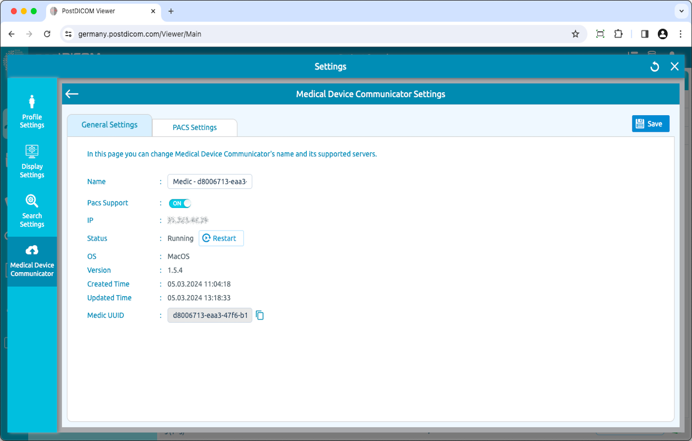 Editing Medical Device Communicator (MeDiC) PACS Server Settings for ...